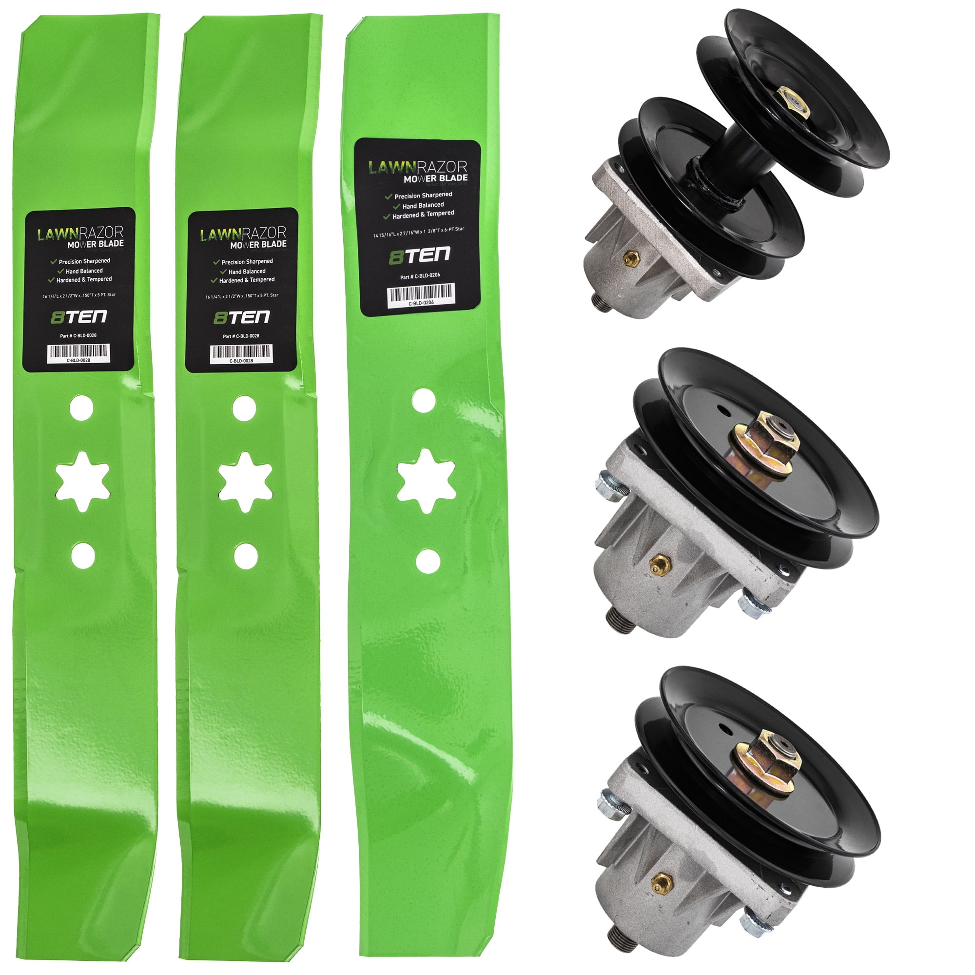 8TEN Blade Spindle Kit for Troy Bilt 942-0612A 918-0430 46-inch Deck MK1009893 - Walmart.com