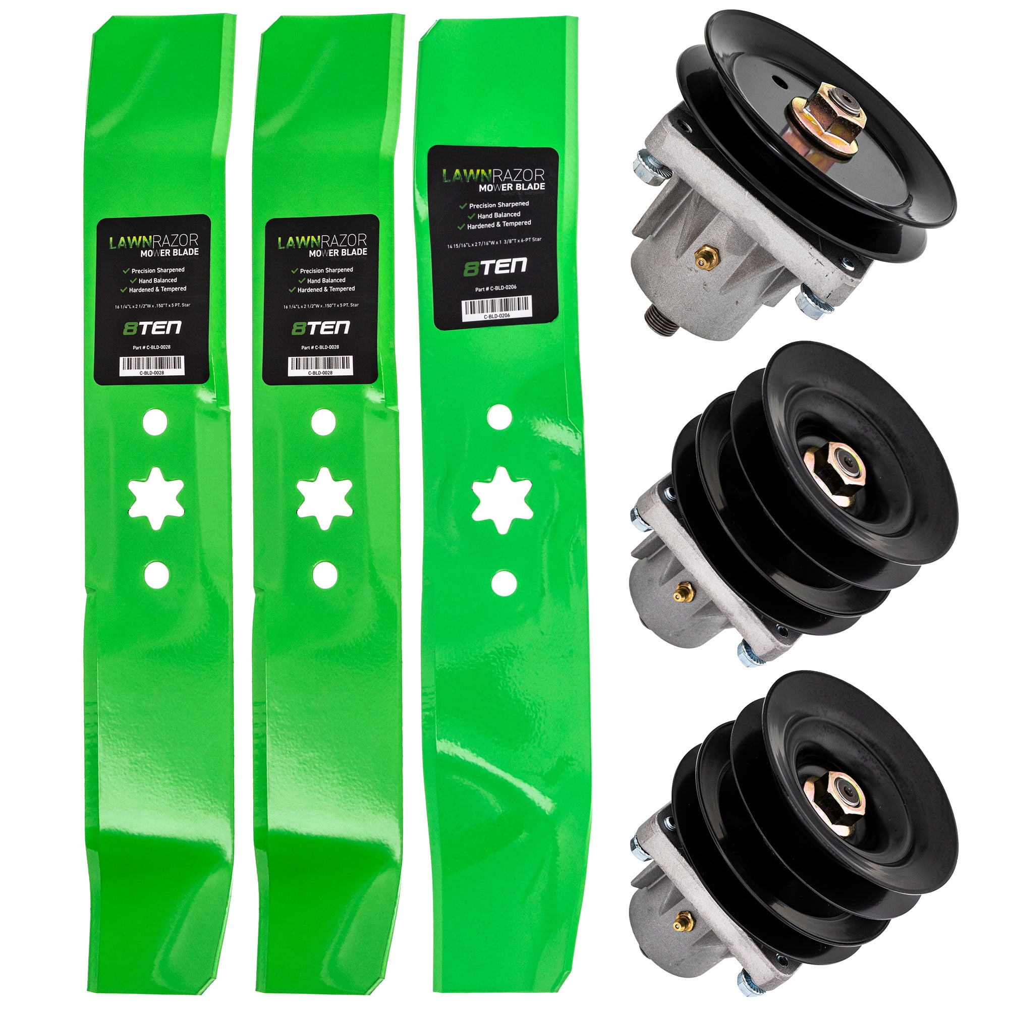 8TEN Blade Spindle Kit for Troy Bilt White Outdoor 46-inch 918-0240 618-0241 MK1009891 - Walmart.com