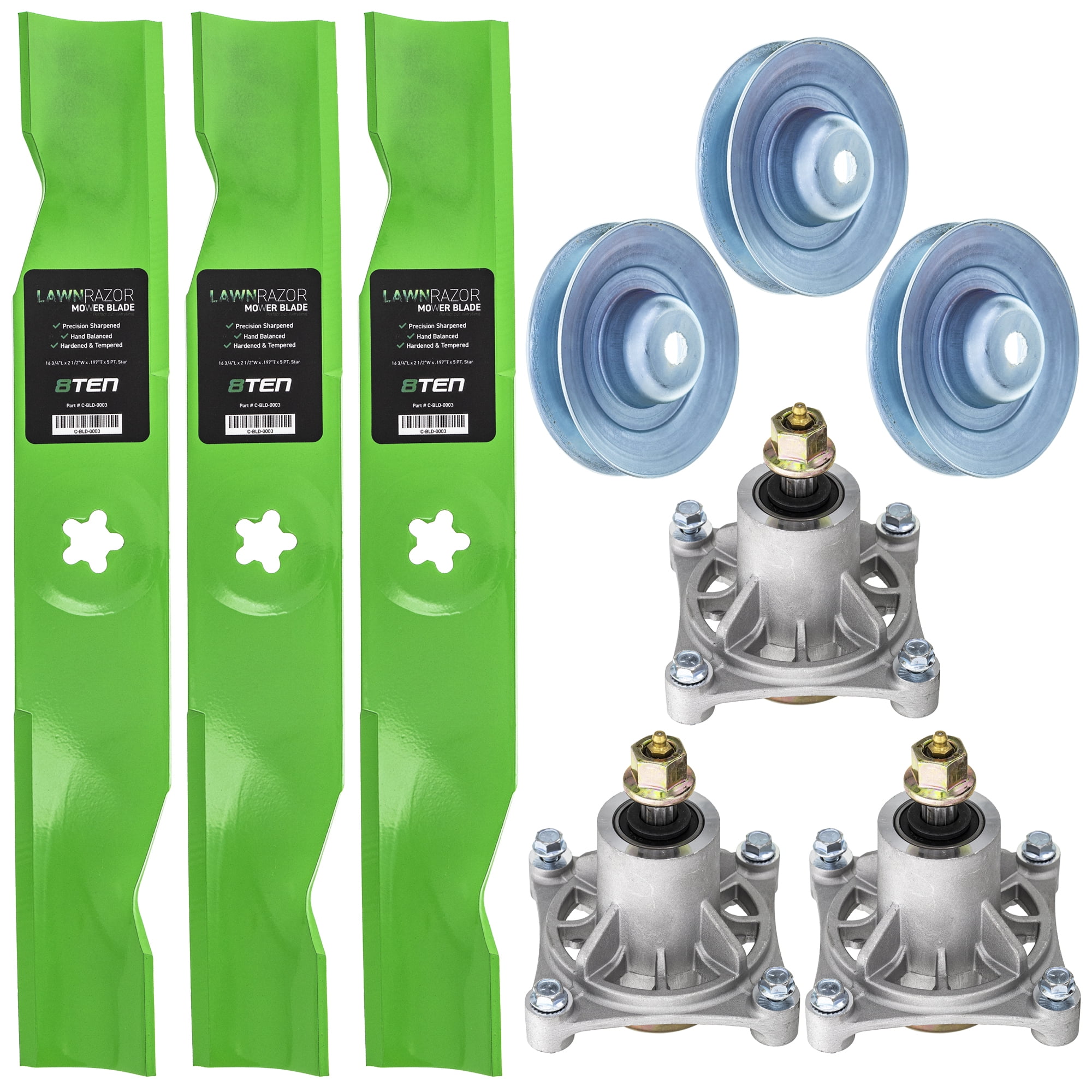8TEN Blade Spindle Pulley Kit for Husqvarna 587125201 48-inch Deck ...