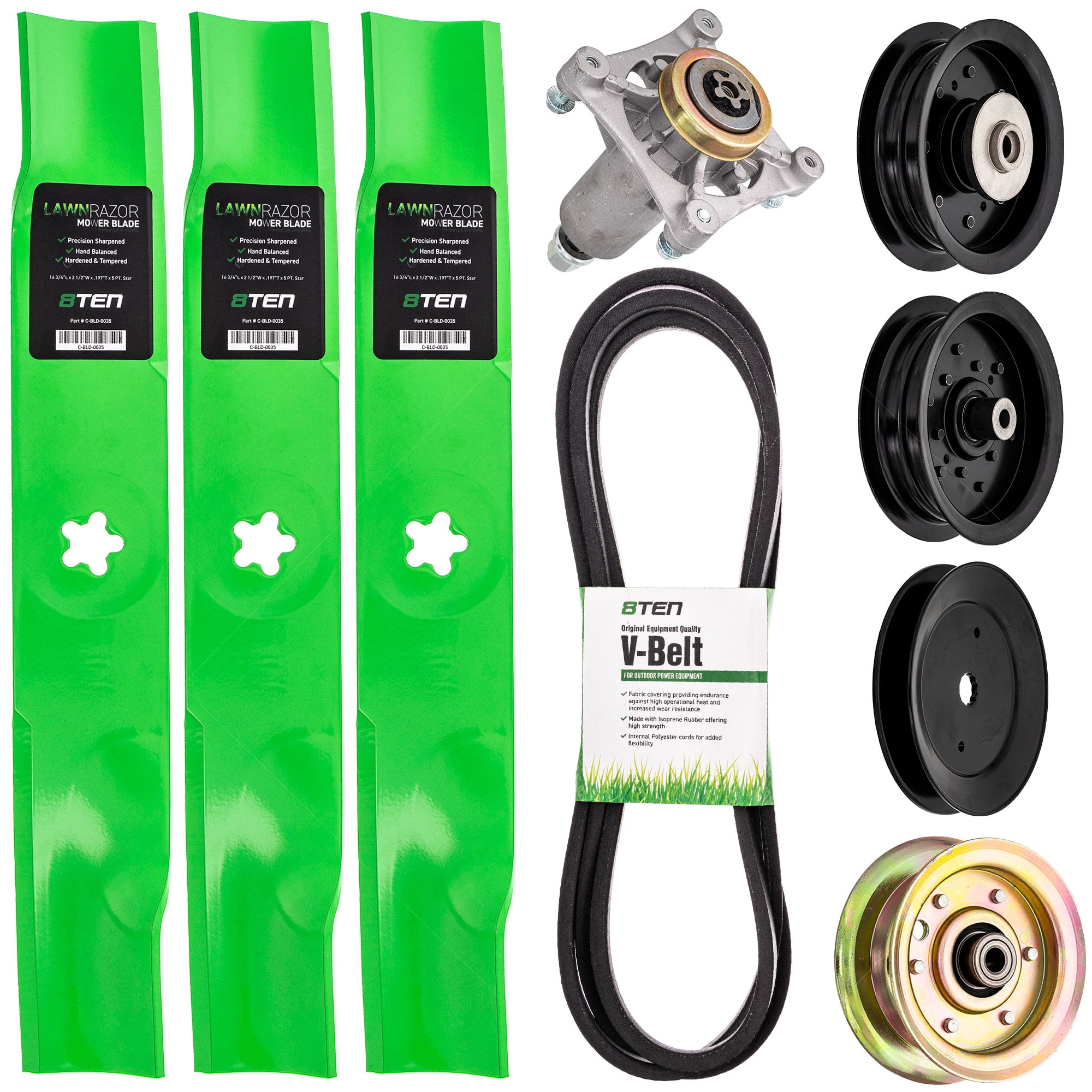 8TEN Blade Spindle Pulley Kit for Husqvarna YTH2348 532187281 48-inch ...