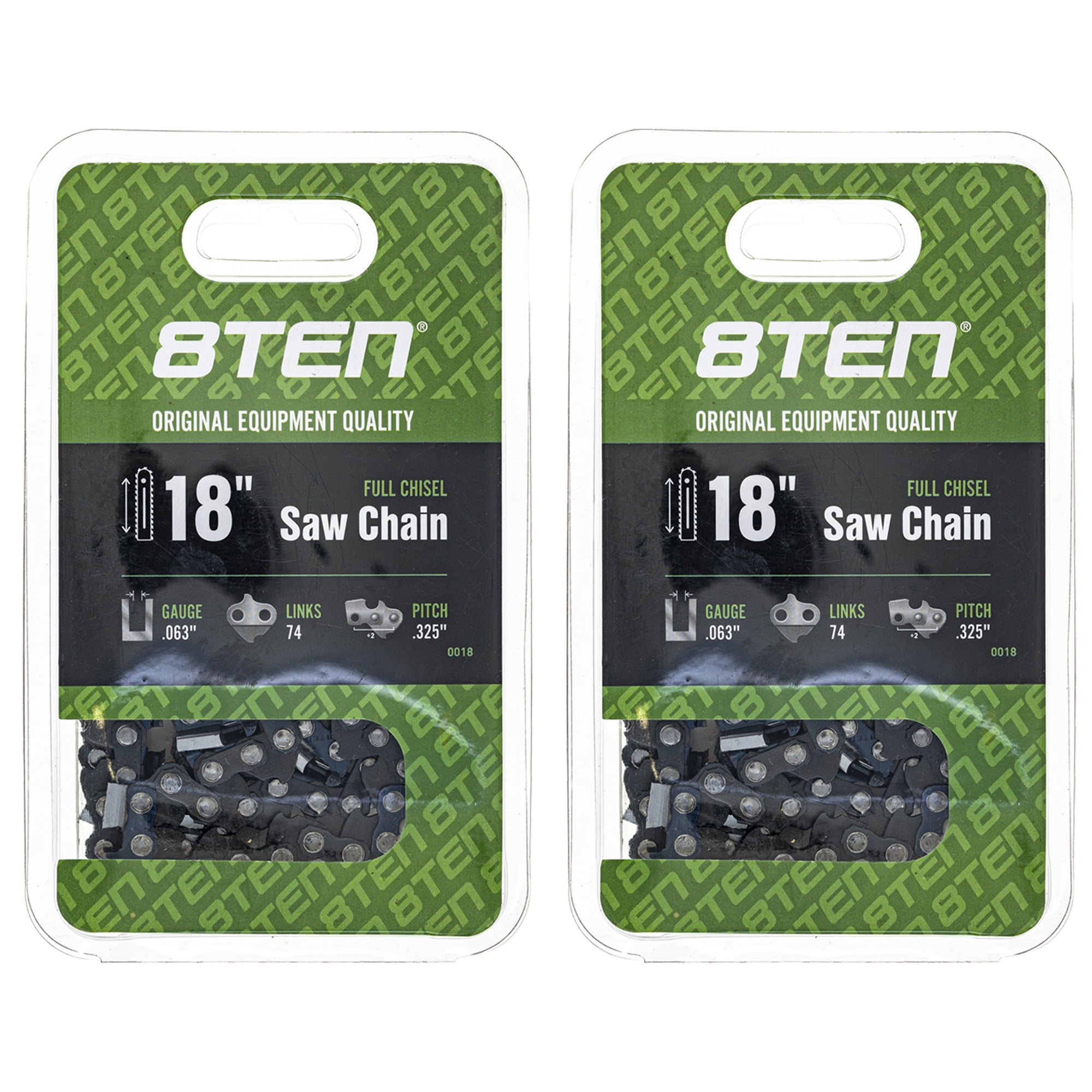 8TEN Chainsaw Chain 18 inch .063 .325 74DL for Stihl MS290 MS260 2 Pack ...