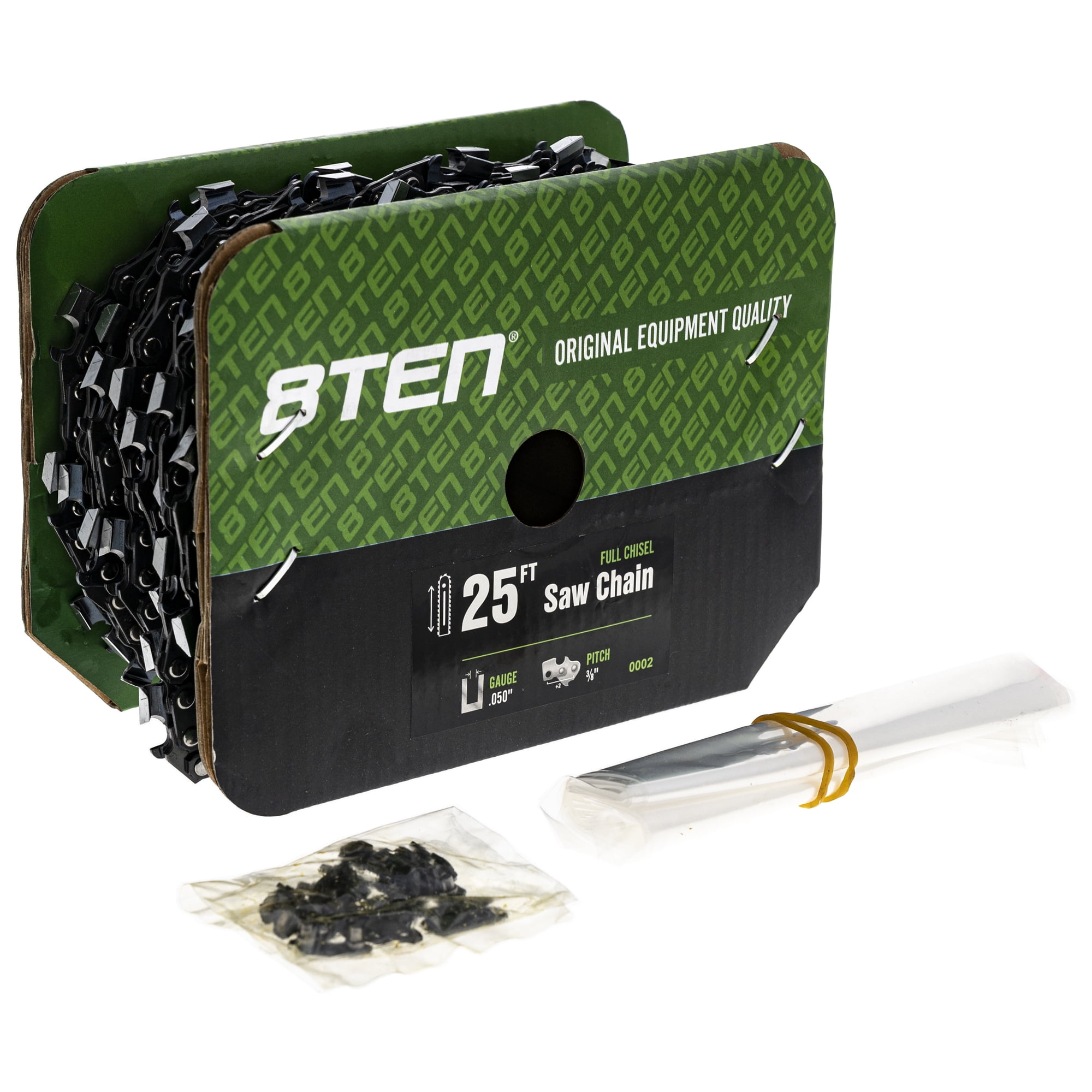 8TEN Chainsaw Chain Bulk Reel Full Chisel 25 Foot .050 3/8 Pitch 810 ...