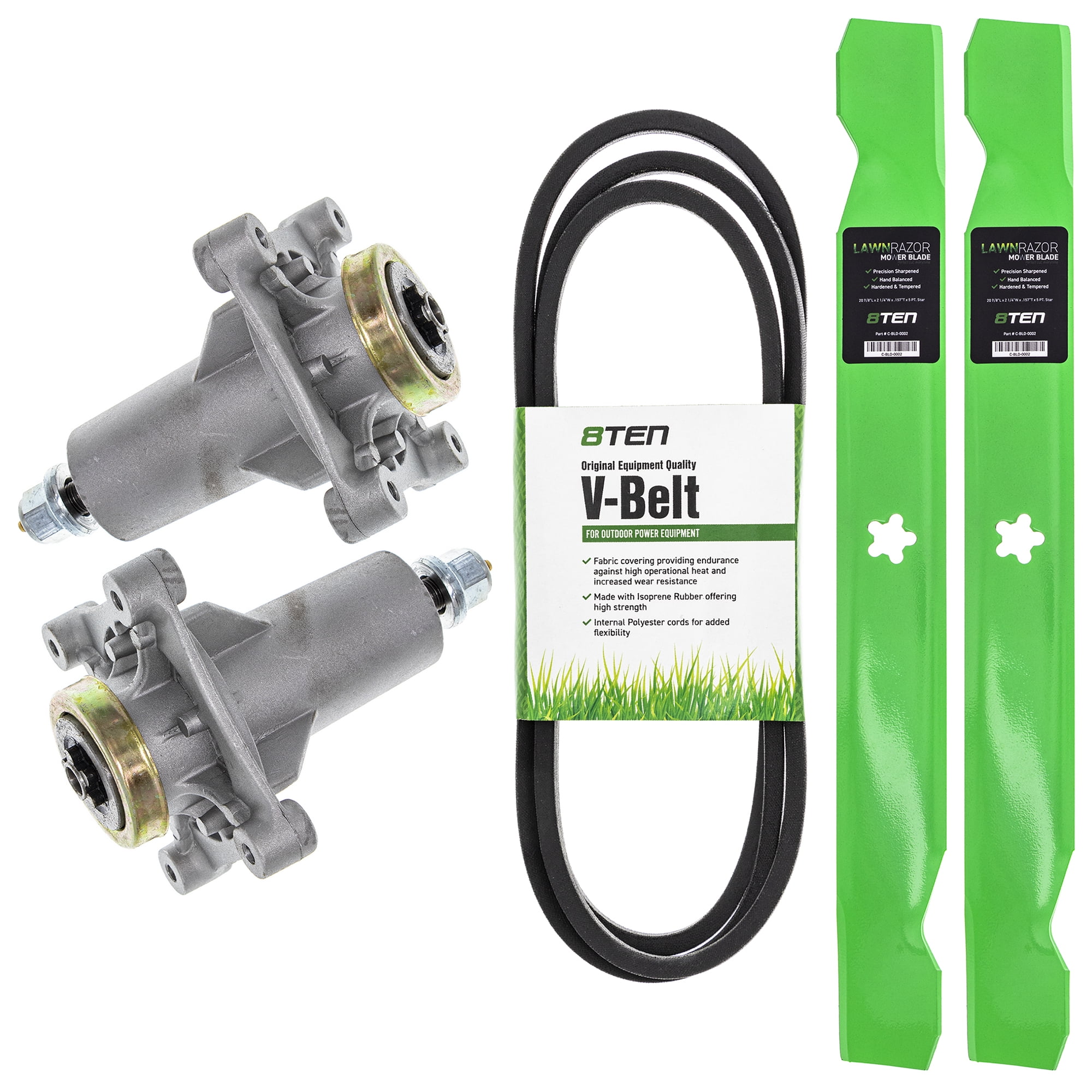 8TEN Deck Blades Spindles Belt Kit for Husqvarna YTA18542 LTH2042 ...