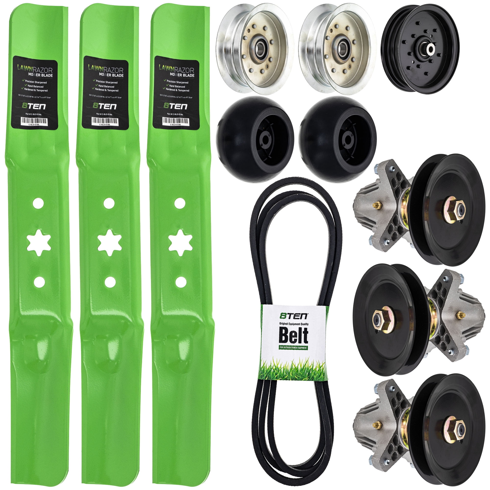 8TEN Deck Kit Blade Spindle Belt Idler Deck Wheels for Cub Cadet RZT ...