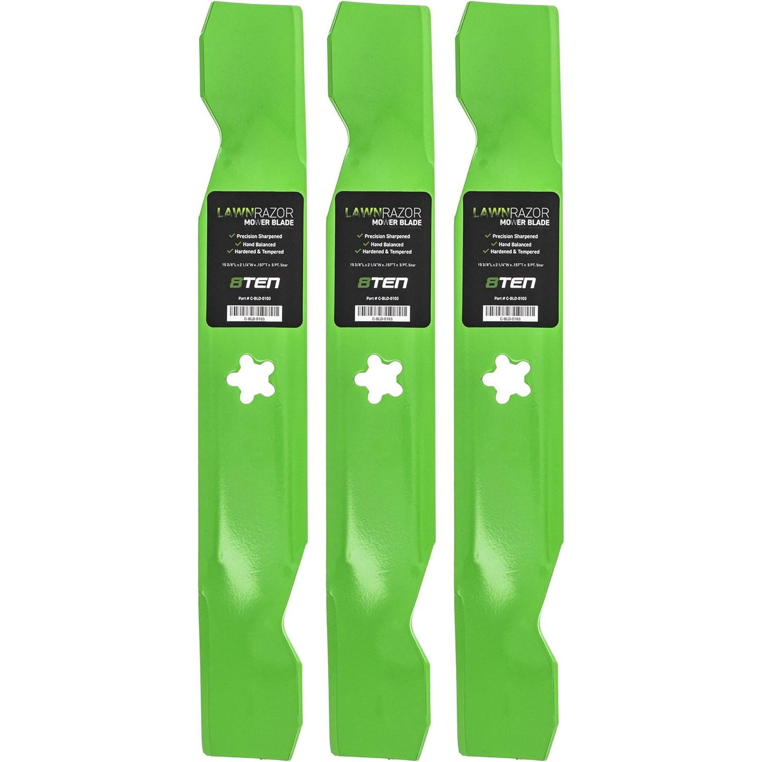 8TEN LawnRAZOR Mower Blade Set for AYP Husqarna GT4418 CT1844 T1444E 44 ...