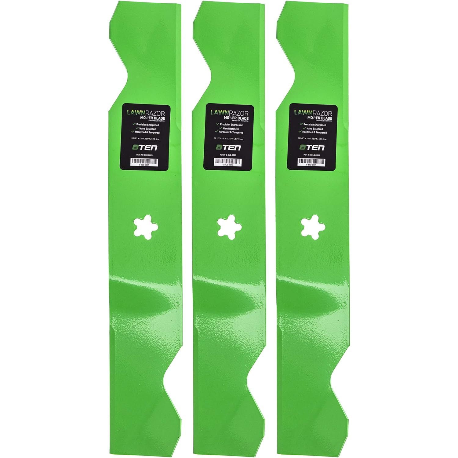 8TEN LawnRAZOR Mower Blade Set for Craftsman AYP 54 inch Deck 187254 ...