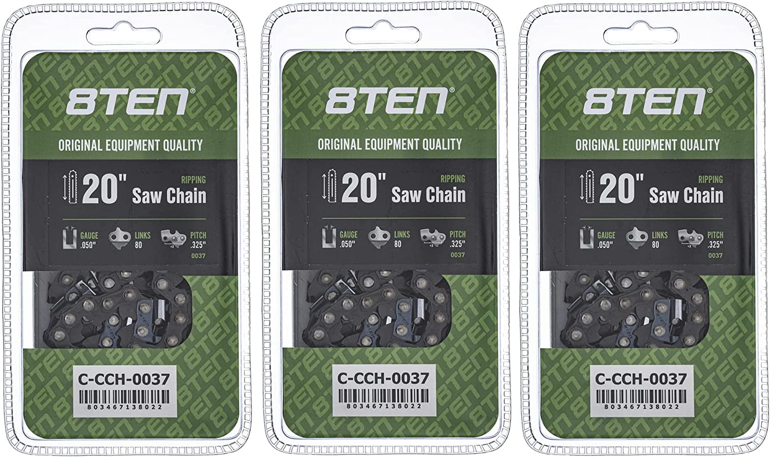 8TEN Ripping Chainsaw Chain 20 Inch .050 .325 80DL For 455E 460 Rancher ...