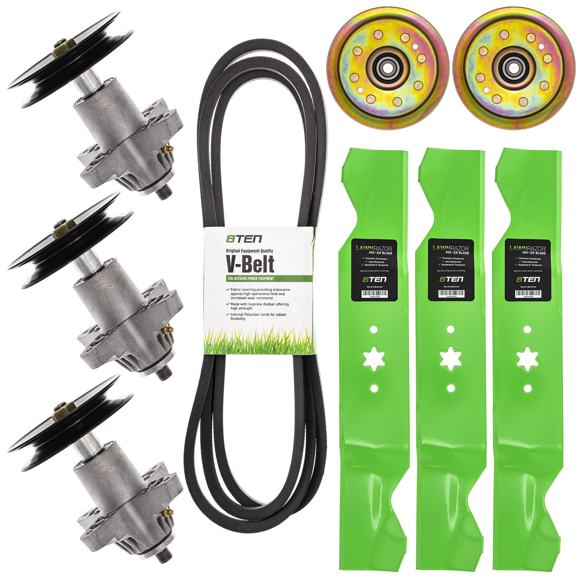 8TEN Spindle Blade Belt Pulley Kit for Cub Cadet MTD Troy Bilt GT1554 MK1002403 - Walmart.com