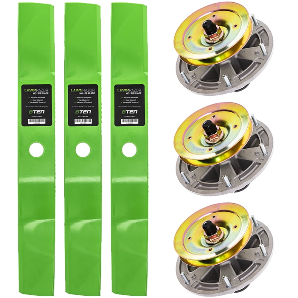 8TEN Spindle Medium Lift Blade Kit for John Deere 54 inch Ztrak 737 ...