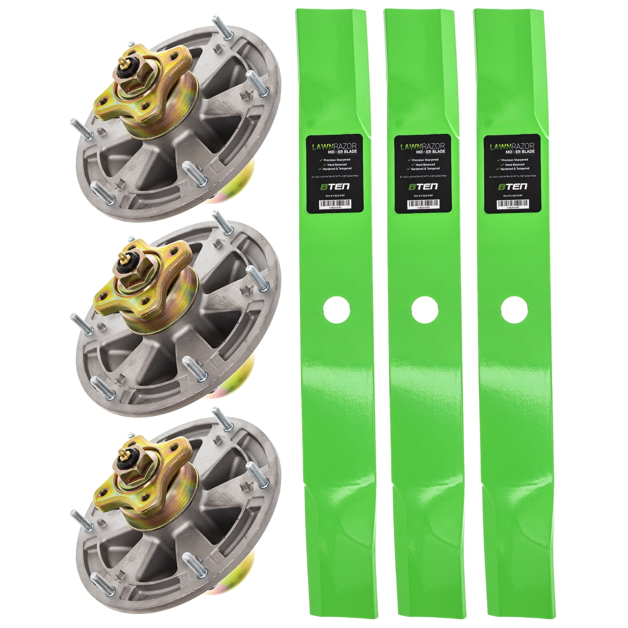 8TEN Spindle Medium Lift Blade Kit for John Deere 60 inch Z915B ...