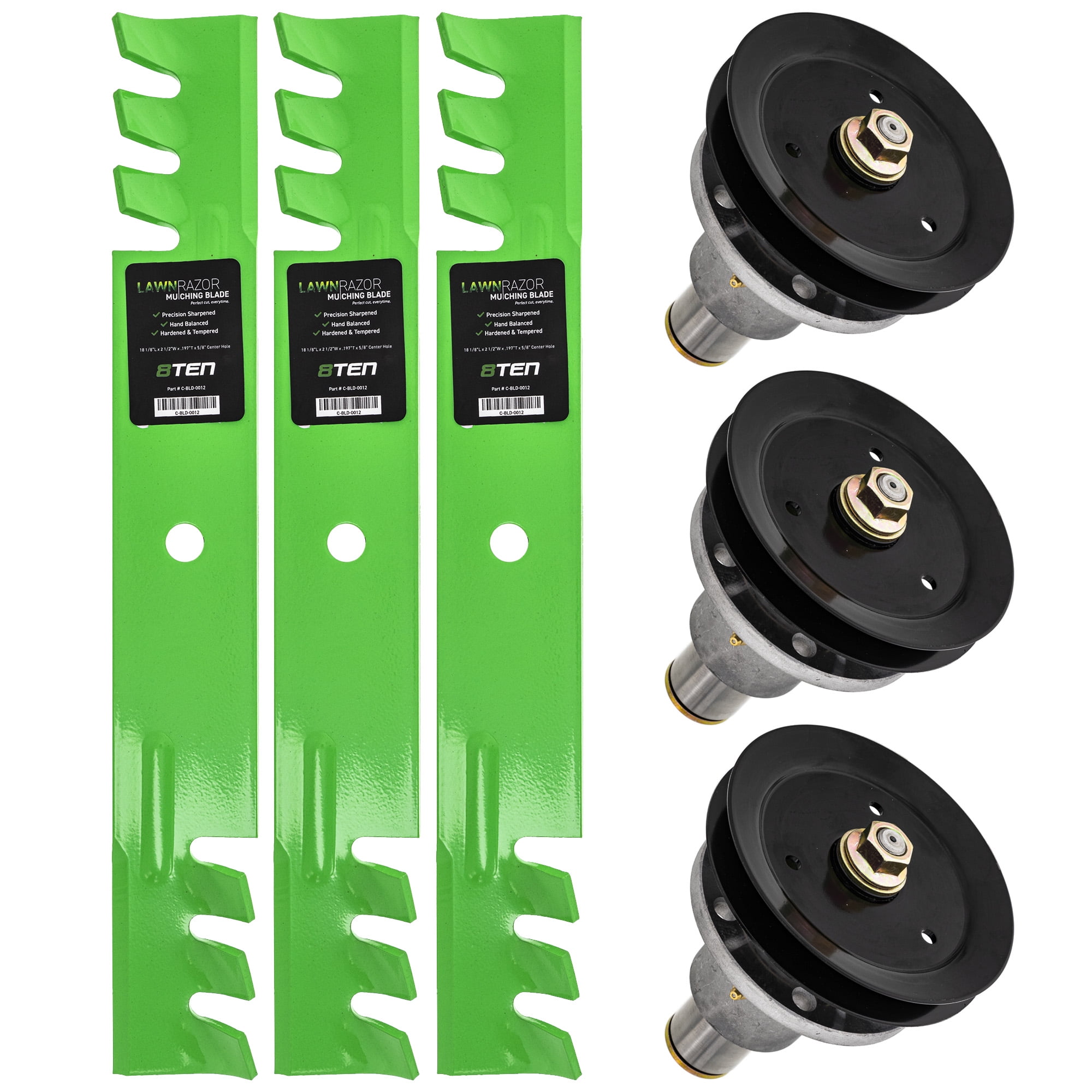 8TEN Spindle Toothed Blade Kit for Exmark Lazer Z Turf Ranger MK1002076 ...