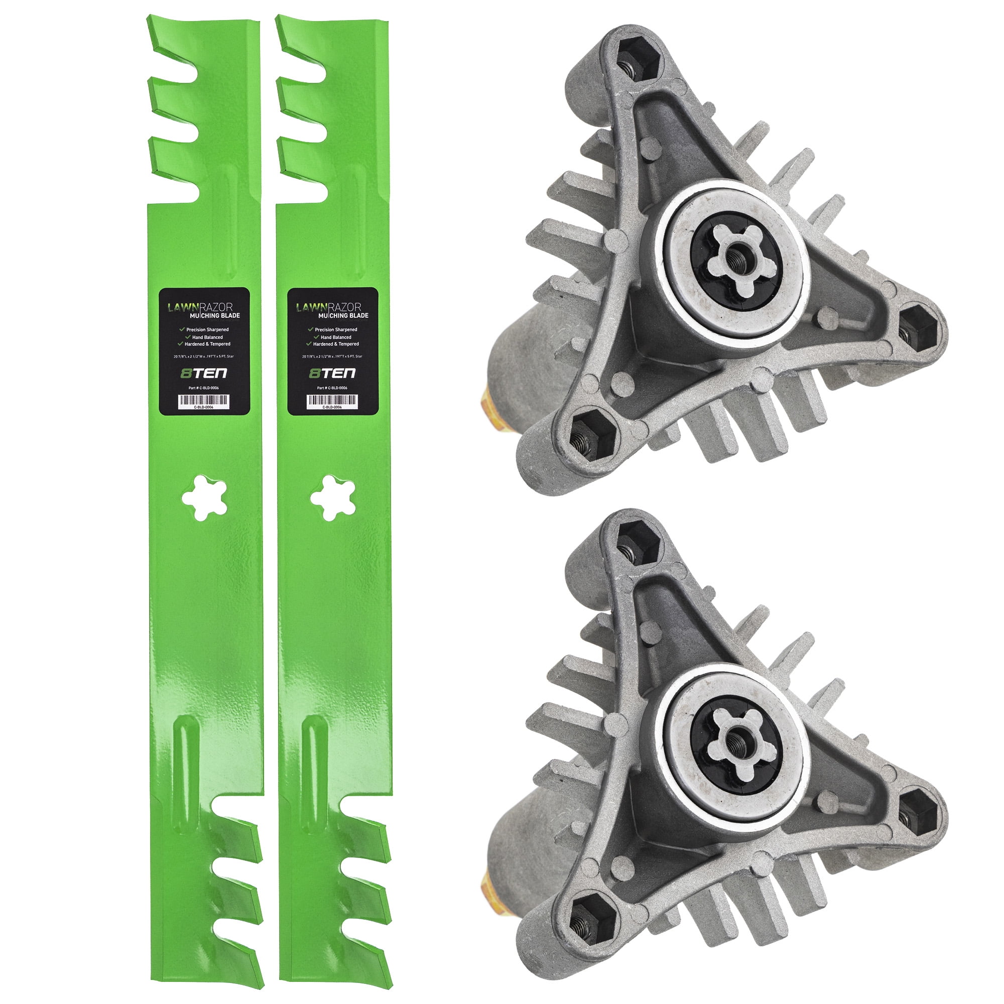 8TEN Spindle Toothed Blade Kit for Husqvarna LT 125 130 LTH 125 130 ...
