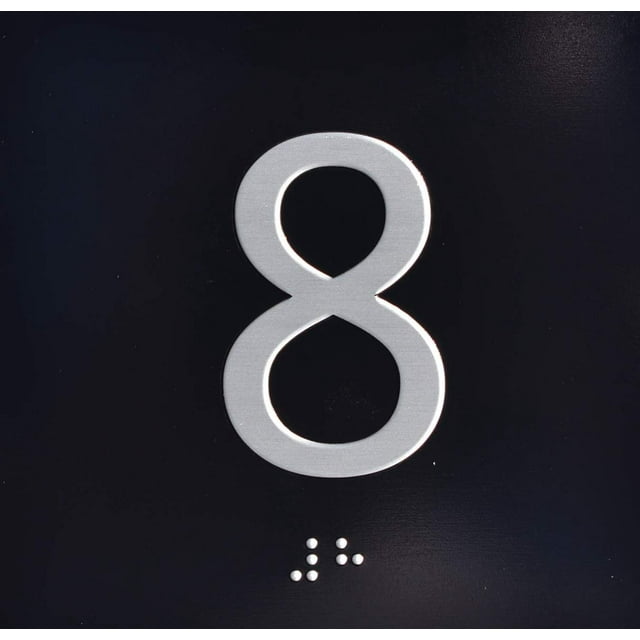 8TH Floor Elevator Jamb Plate Sign with Braille and Raised Number ...