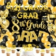 8TH Grade Graduation Decorations 2024 with Banner, Backdrop, Topper ...