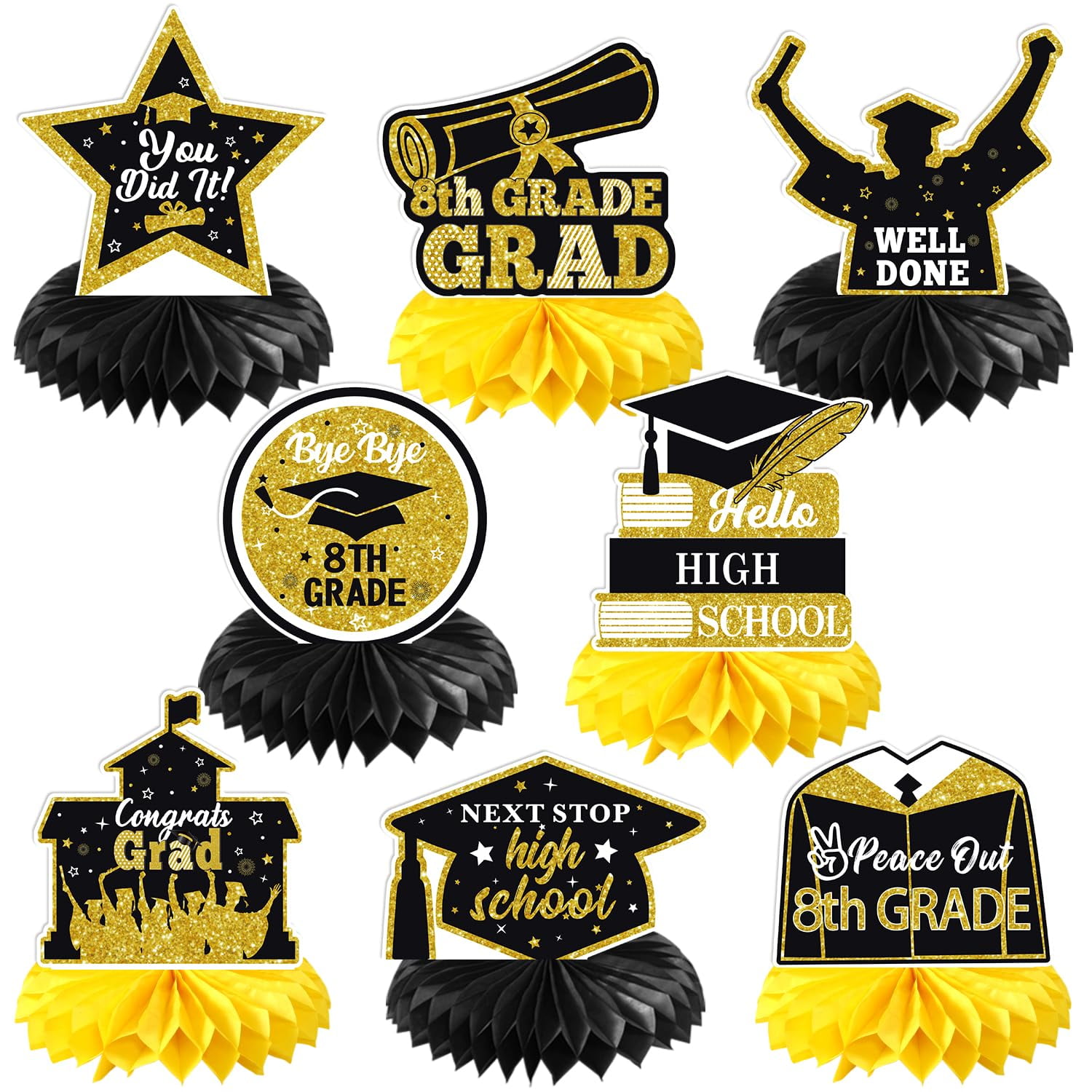 8TH Grade Graduation Honeycomb OIF8 Centerpieces, 8TH Grade Graduation ...