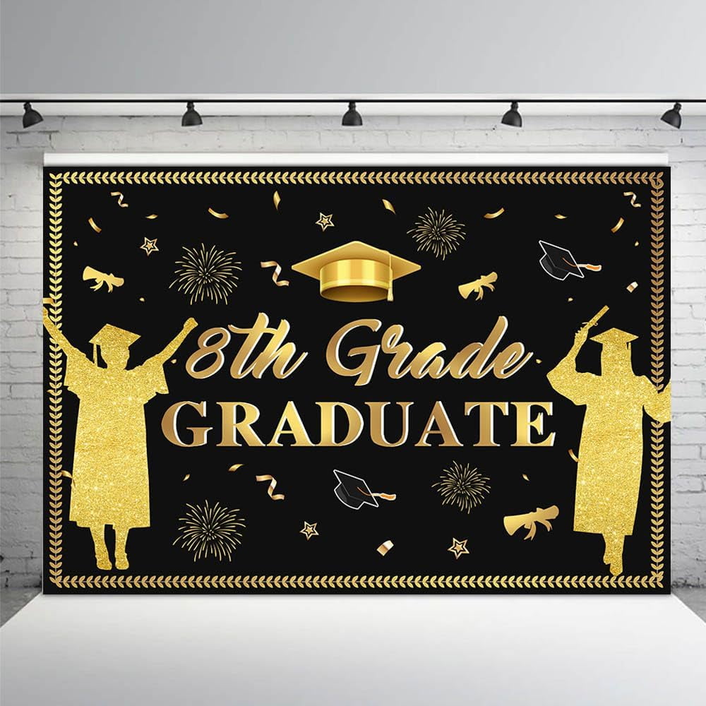 8TH Grade Graduation Party Backdrop, 8TH Grade Graduation Background ...