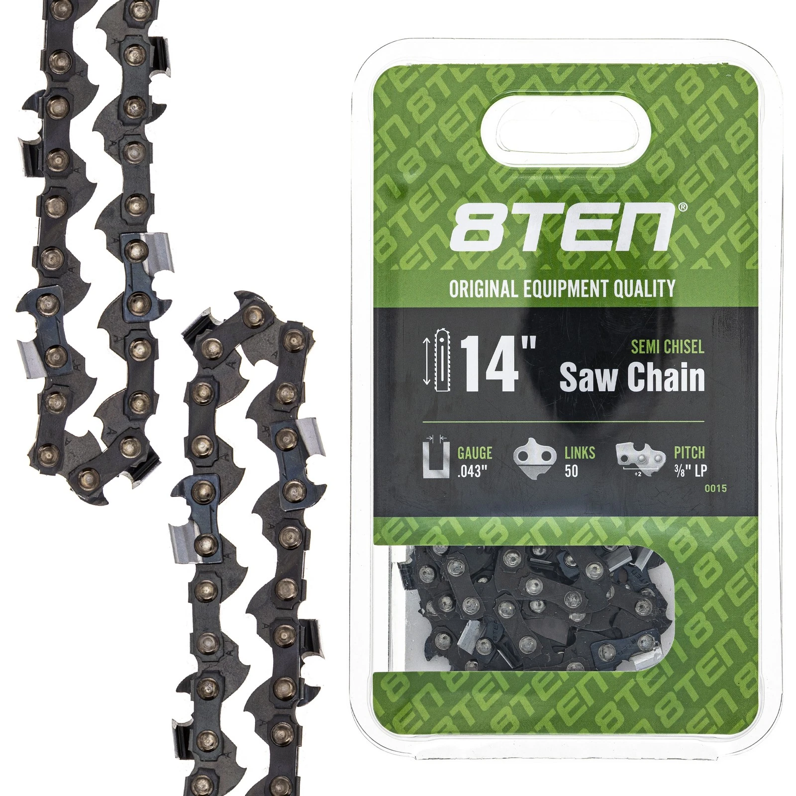 8Ten Chainsaw Chain For 14 Inch Bar .043 Gauge 3/8 Lp Pitch 50Dl ...
