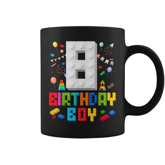 8Th Birthday Boy Master Builder 8 Years Old Building Block Coffee Mugs ...