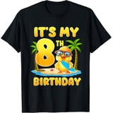 8Th Birthday Duck Summer Beach 8 Year Old Bday Unisex T-Shirt S-5XL ...