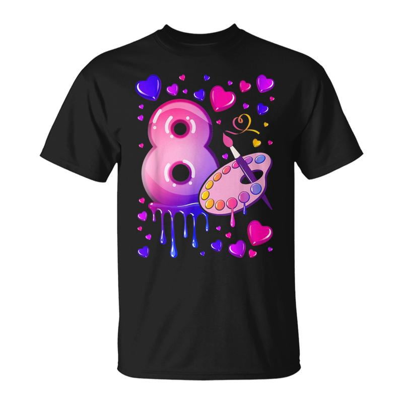 8Th Birthday Girl 8 Years Painting Art Number 8 TShirt - Walmart.com