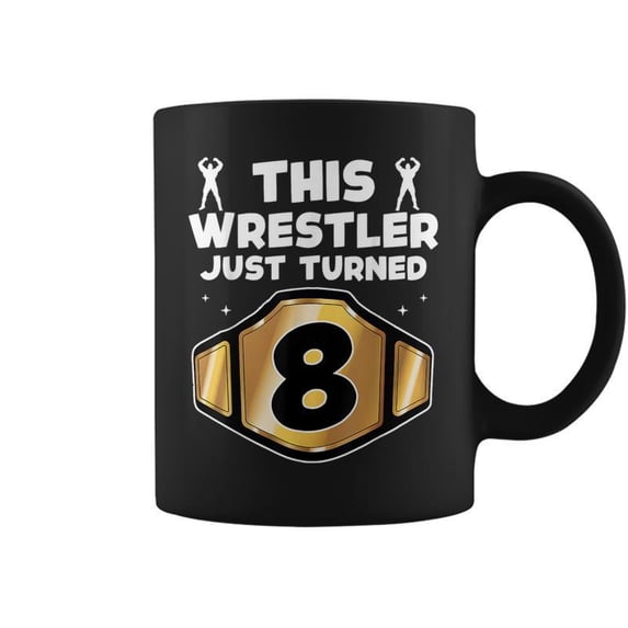 8Th Wrestling Birthday This Wrestler Just Turned 8 Boys Coffee Mugs ...
