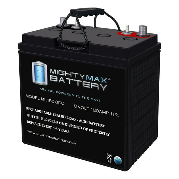 8V, 180Ah, AGM, Dual Terminal, Replacement Battery Compatible with ...