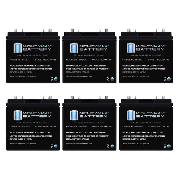 8V, 180Ah, AGM, Dual Terminal, Replacement Battery Compatible with ...
