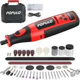 POPULO 8V Cordless Rotary Tool Kit, 2.0Ah Rechargeable Battery, 124 ...