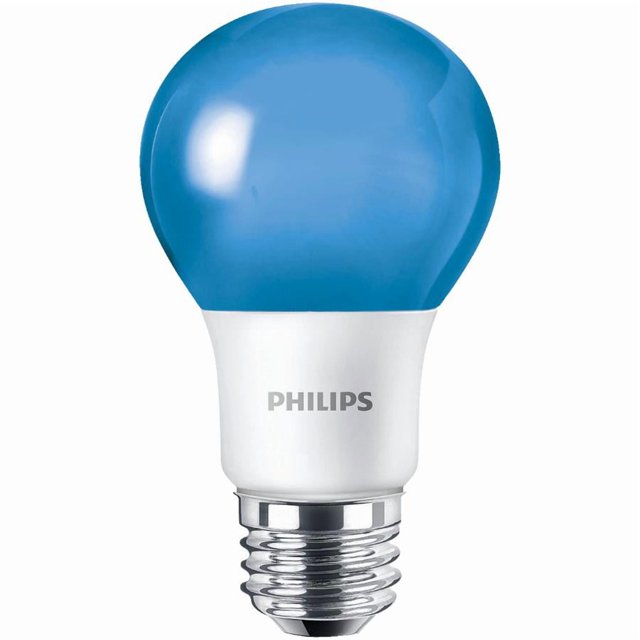 8W A19 Medium Base Non-Dimmable Blue LED Light Bulb - Walmart Business ...