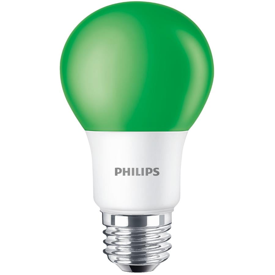 8W A19 Medium Base Non-Dimmable Green LED Light Bulb - Walmart.com
