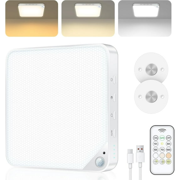 8W Motion Sensor Ceiling Light Indoor, Closet Light, Remote Control for ...