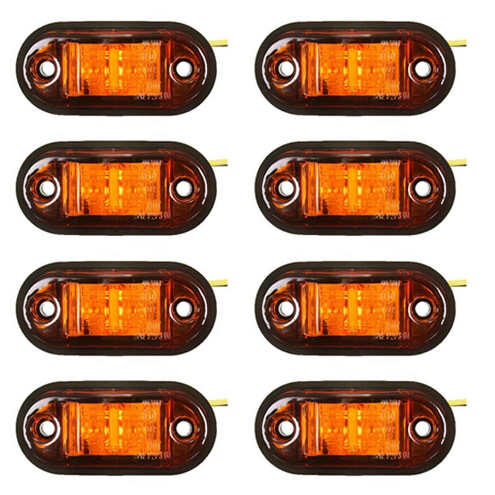 8X 12V / 24V 2 LED Side Marker Lights Lamp for Car Truck Trailer E ...
