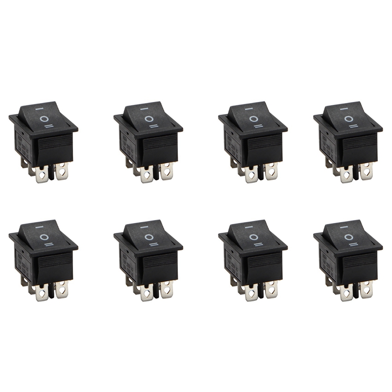 8X 6-Terminals 3 Position ON//on DPDT Boat Rocker Switch 16A 250VAC 20A ...