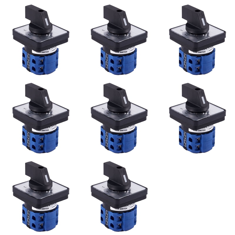8X 8 Terminals 5 Positions Master Control Rotary Cam Switch 20A Black ...
