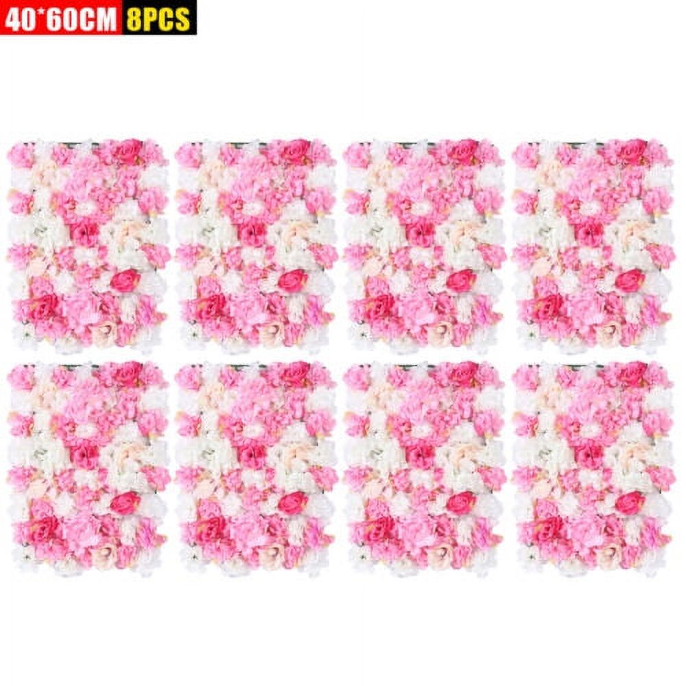 8X Artificial Rose Flower Wall Panels Artificial Silk Wedding Decor ...