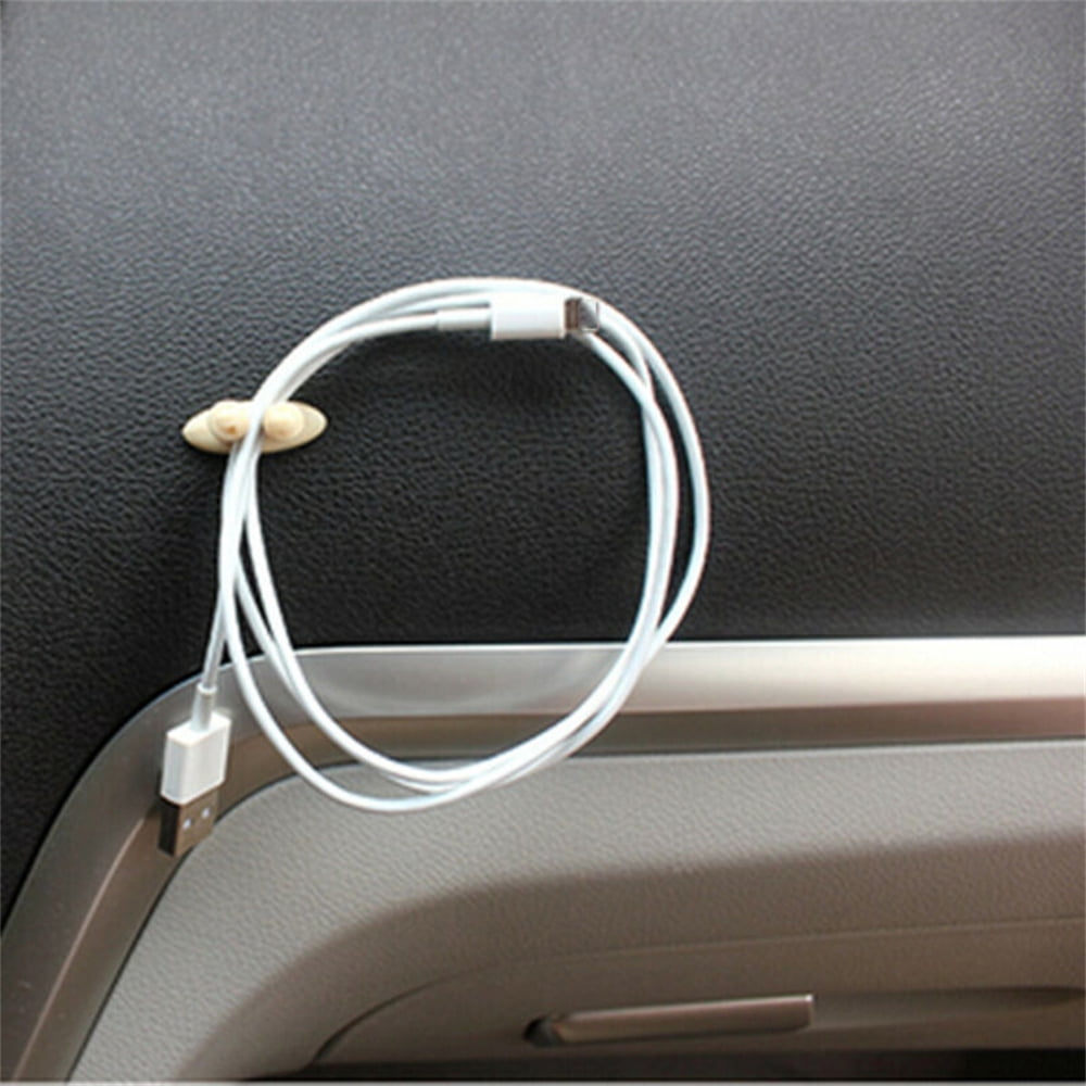 8X Beige Car Wire Drop Cable Holder Cord Clip Clamp Line Fixer Tidy ...