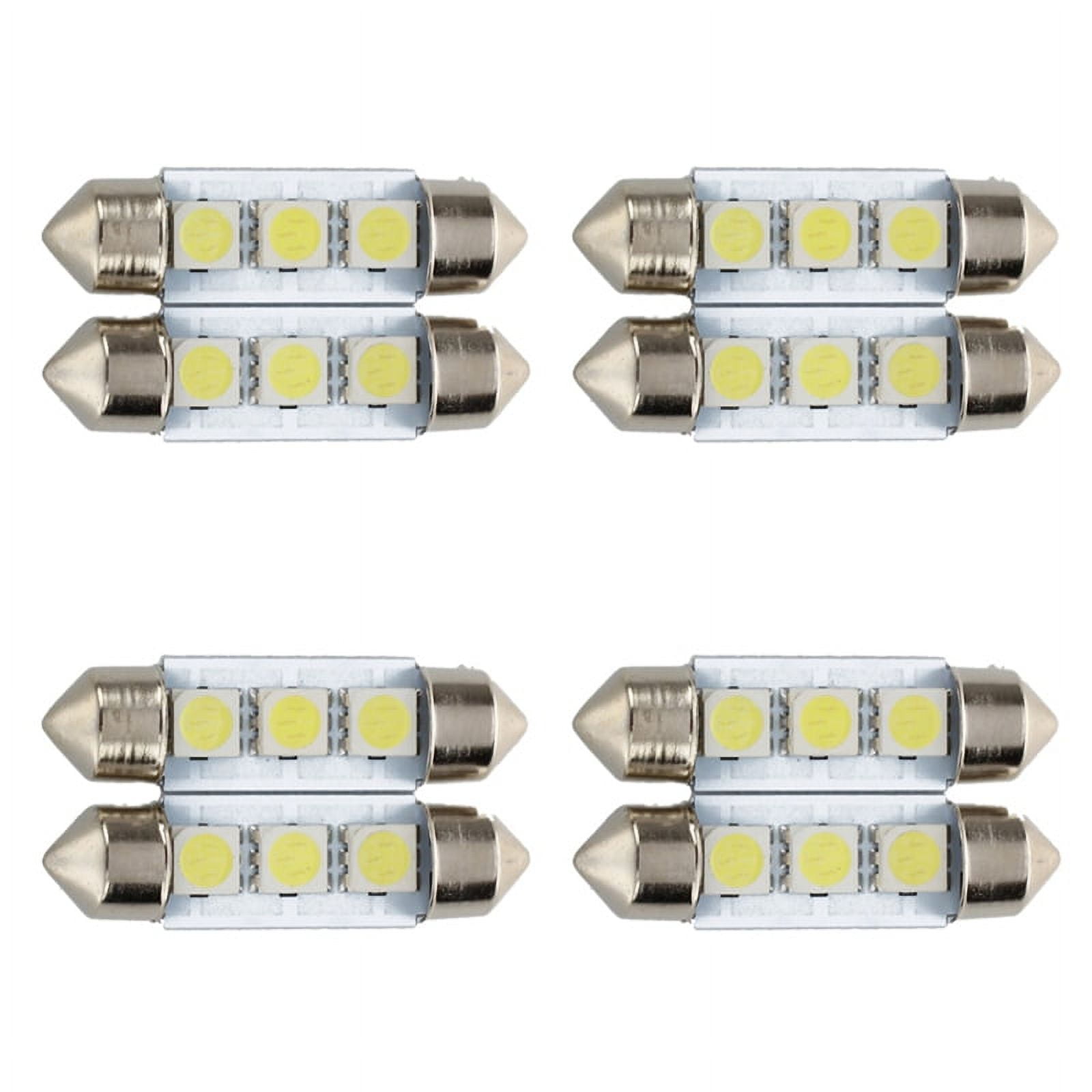 8X C5W 3 LED SMD 5050 36mm White Bulb Plate Festoons Dome Ceiling Lamp ...