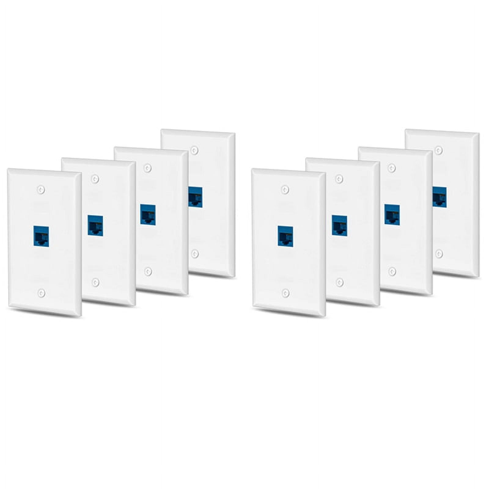 8X Cat6 Ethernet Wall Plate Outlet 1 Port RJ45 Network Female to Female ...