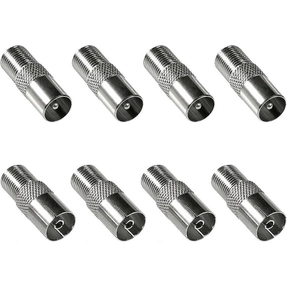 8X Coaxial Sat Antenna Adapter (4X F-Plug To Iec Antenna Plug, 4X To ...