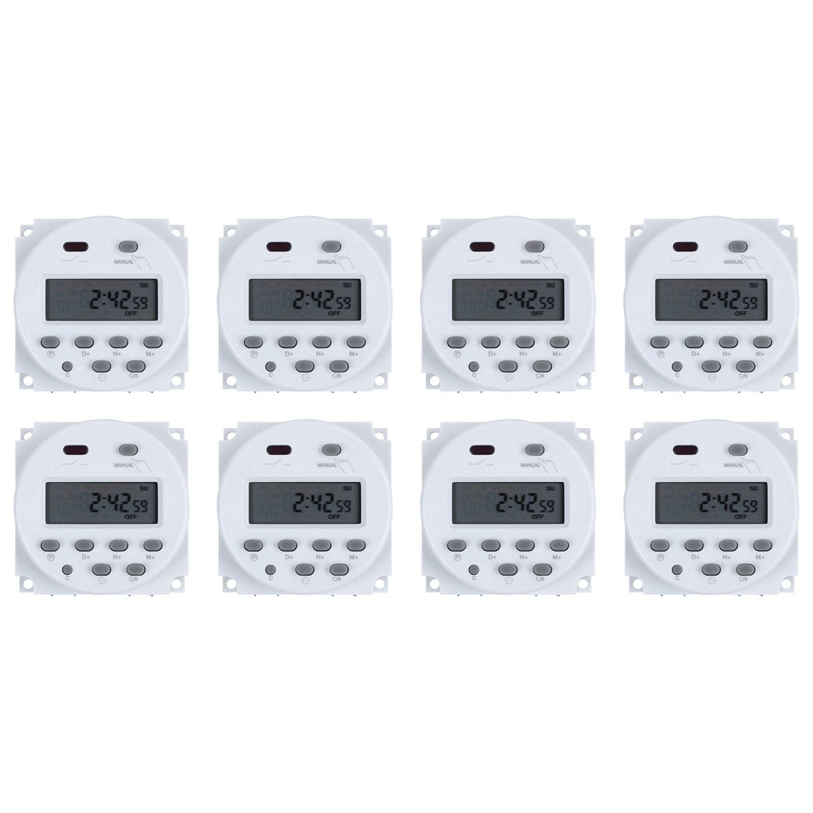 8X DC 12V Digital LCD Power Programmable Timer Time Switch Relay 16A ...