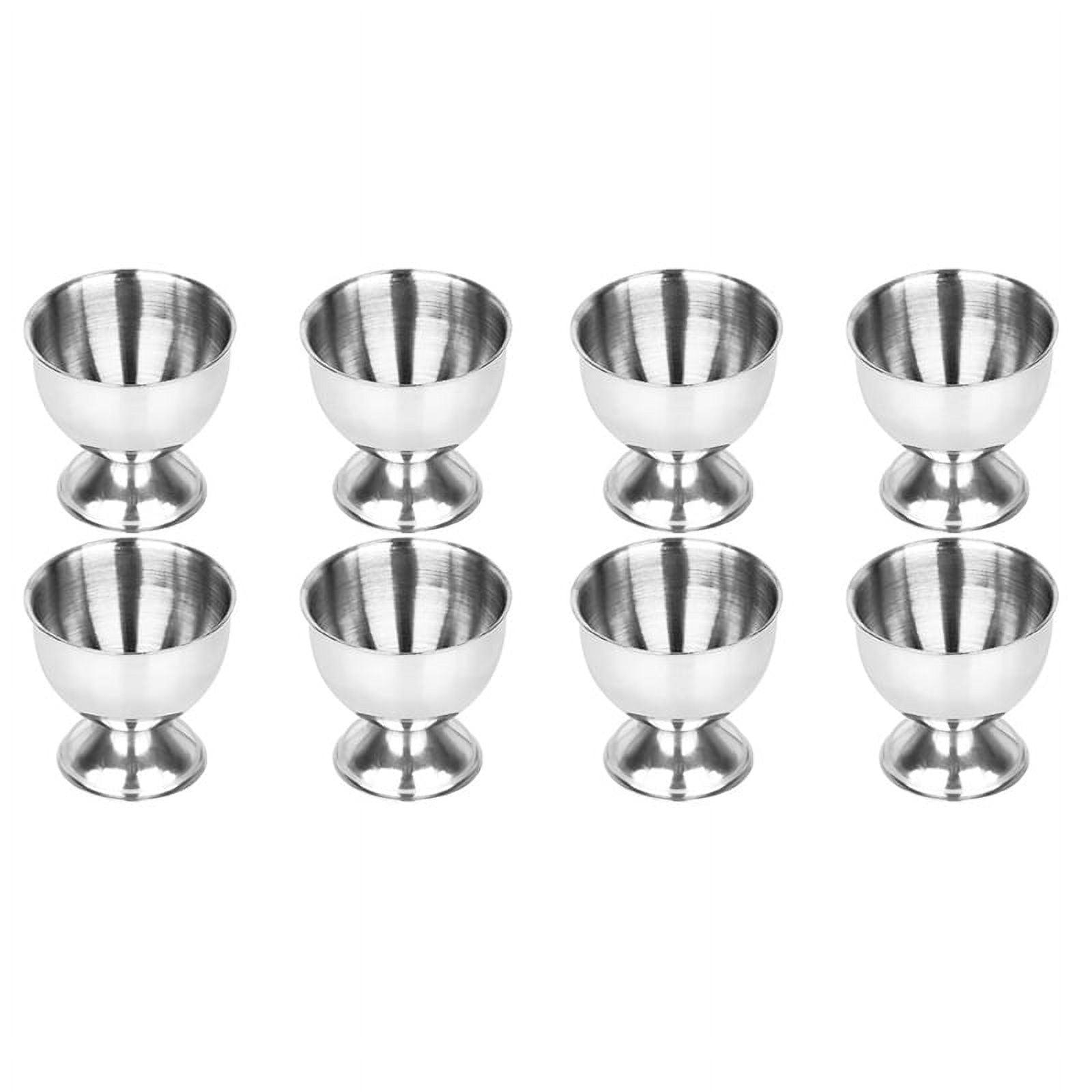 8X Egg Cups Set Stainless Steel Eggs Hard Boiled Eggs and Soft Tray ...