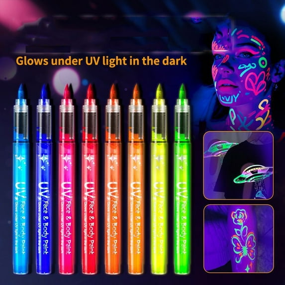 8X Fluorescent Highlighters, Direct Liquid Uv Glow Paint Markers 20Ml ...
