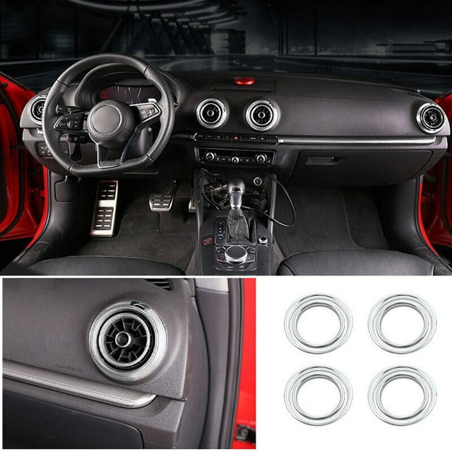 8X For A3 S3 2014-2020 Silver Aluminum Central Console Air Outlet Vent Trim - Walmart.com