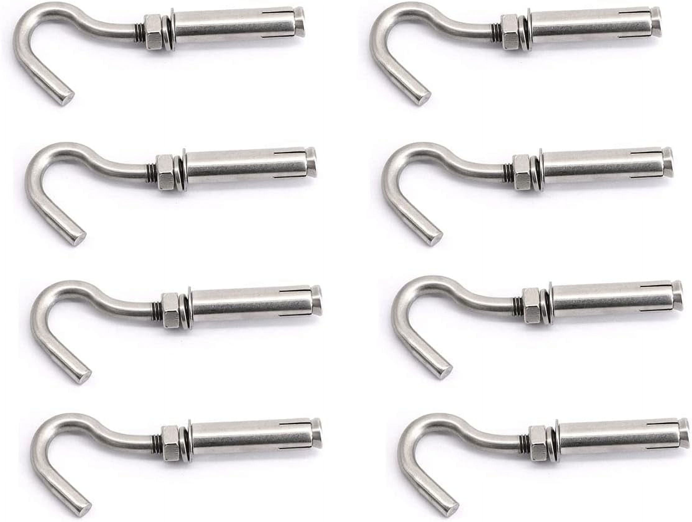 8X M6 Expansion Screw Bolts Open Cup Hook 304 Stainless Steel Anchor ...