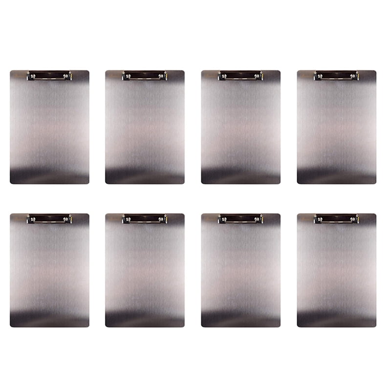 8X Metal Clipboard Folder A4 Stainless Steel Clip Board Bill Storage ...