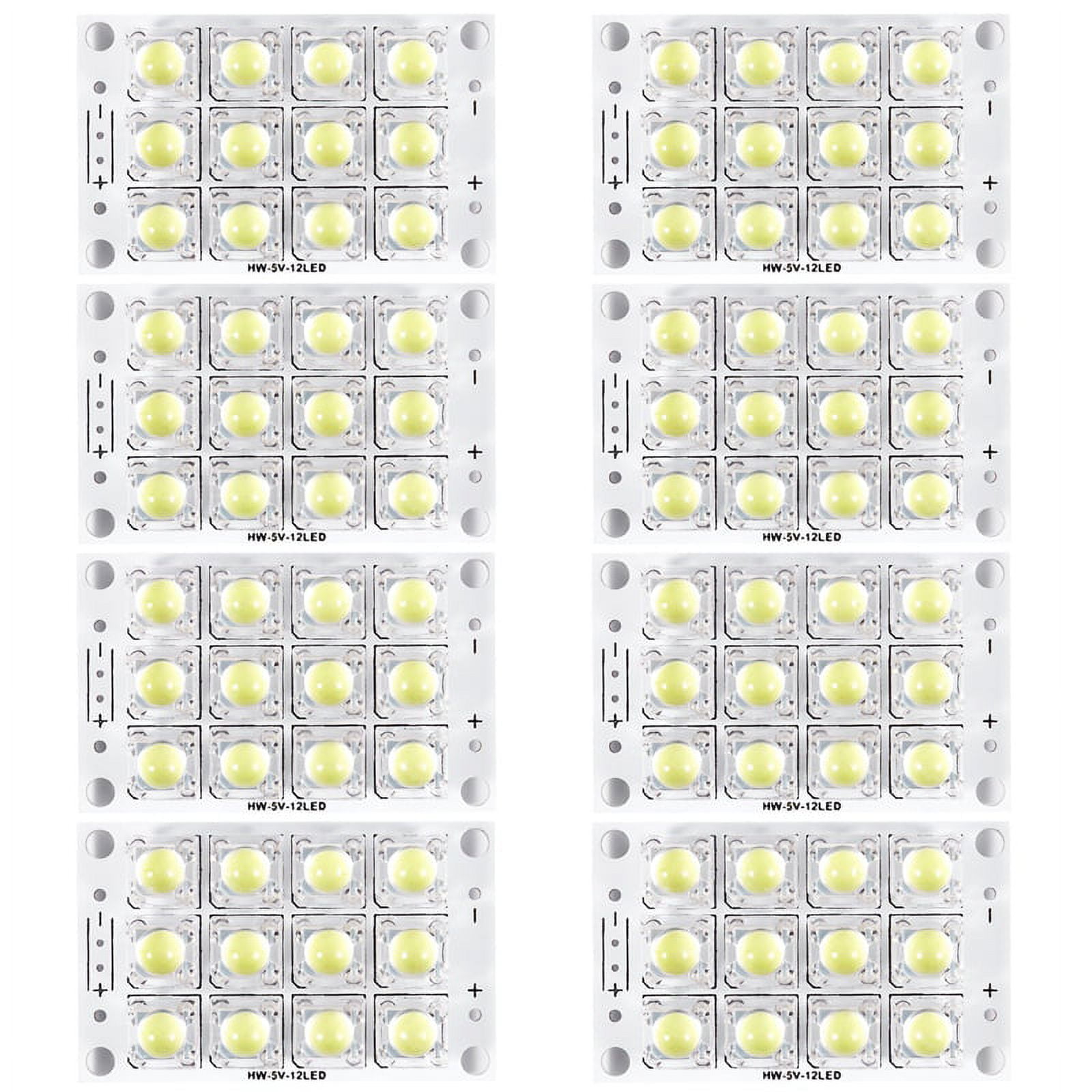 8X New DC 3V 5V 12 LED Super Bright White Piranha LED Circuit Board LED ...