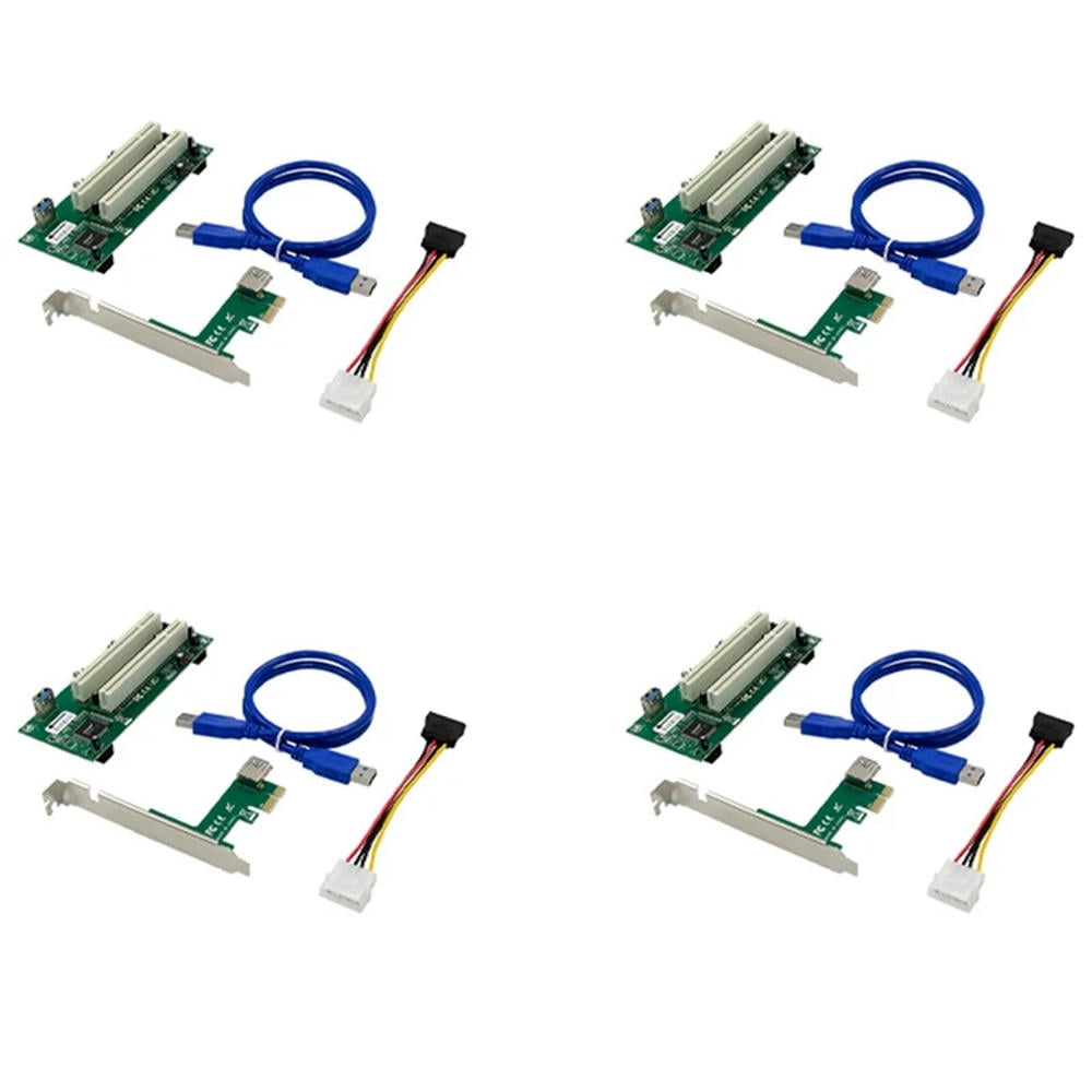 8X PCI Express To Dual PCI Adapter Card Pcie X1 To Router Tow 2 PCI Slot Riser Card 2.5Gbps ...