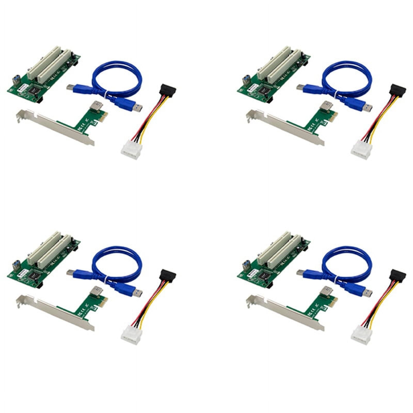 8X PCI to Dual PCI Adapter Card PCIe X1 to Router Tow 2 PCI Slot Riser ...