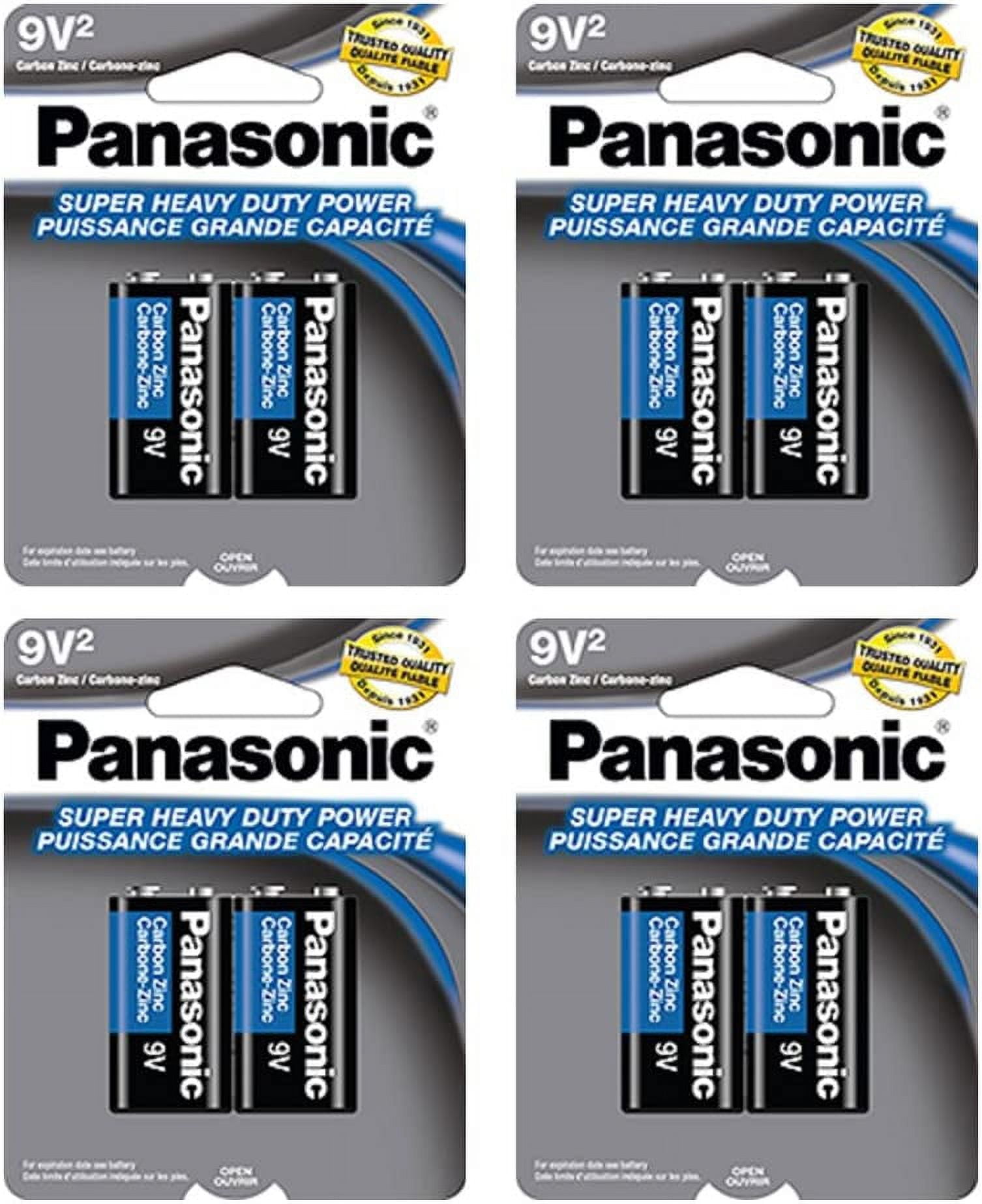 8X Panasonic Heavy Duty 9 Volt 9V Batteries Carbon Zinc 9V2 x 4 - Walmart.com