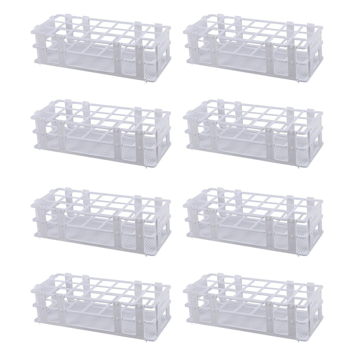 8X Plastic Tube Rack for 30mm Tube, 21 Well, White,Detachable (21 Hole ...